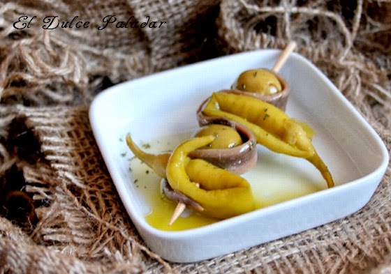 Pintxos Vascos: Gilda y Queso con membrillo - El dulce paladar