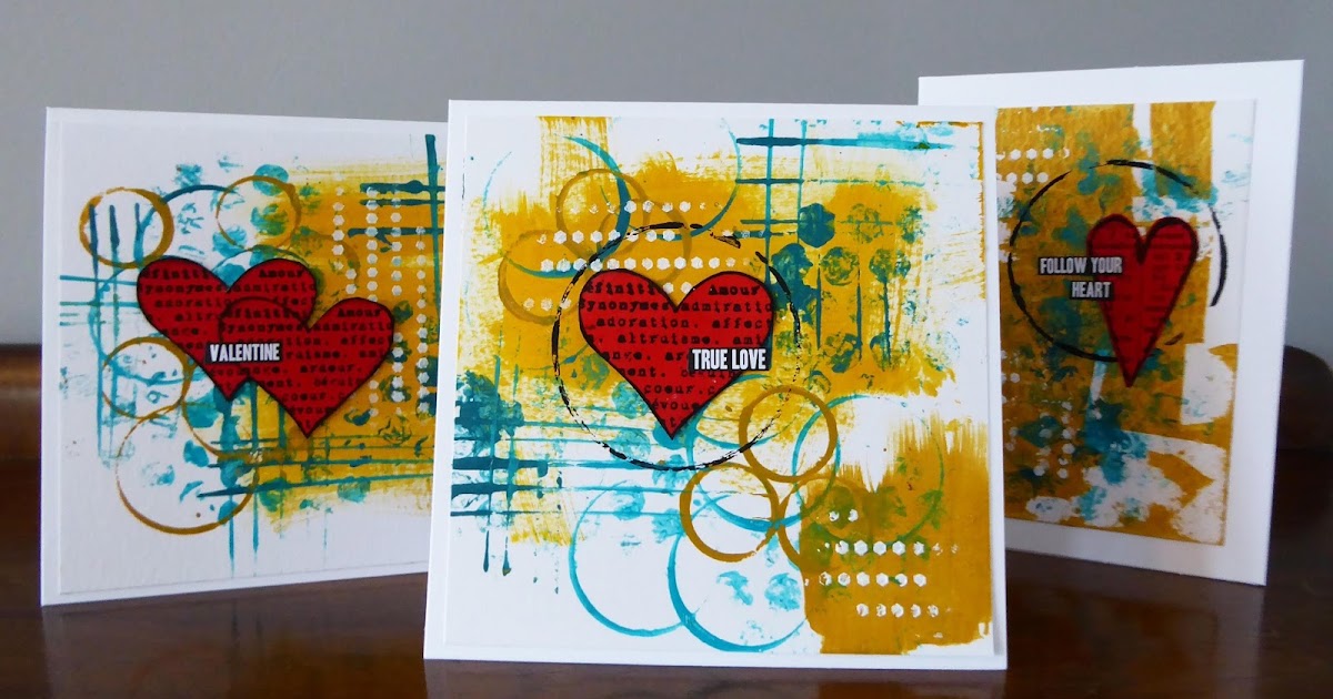 Postcards from the Attic: Abstract Valentine's Cards for DecoArt Media