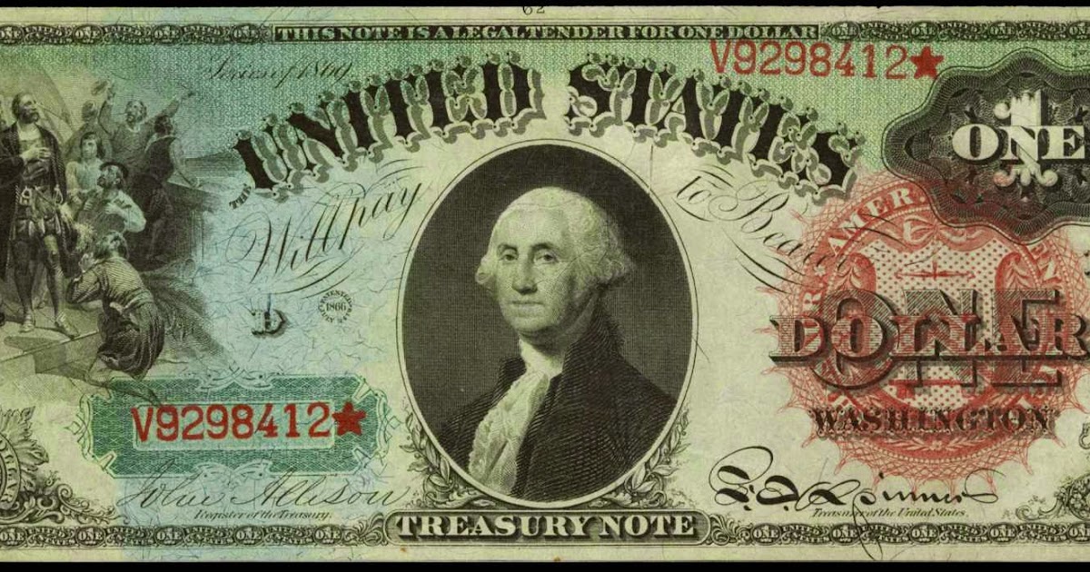 1869 One Dollar Legal Tender “Rainbow Notes”|World Banknotes & Coins ...