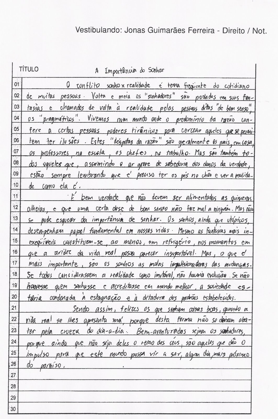 Um Exemplo De Uma Redação Pronta – Novo Exemplo