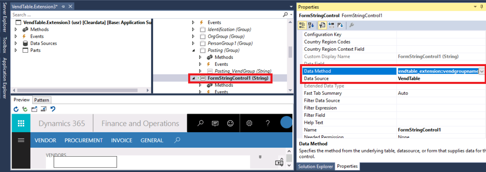 How to create display method for table extension in Dynamics 365?