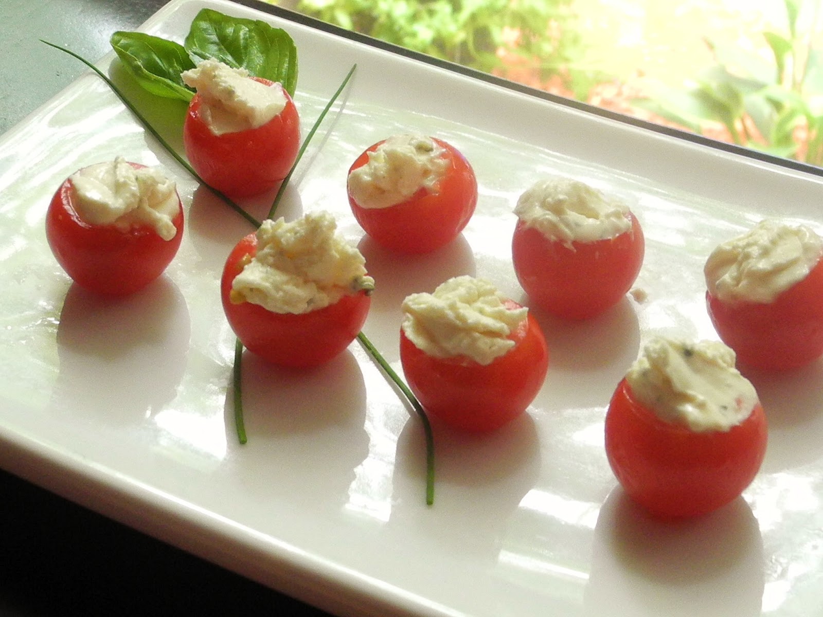 Delish Dish Cooks: Boursin Stuffed Tomatoes - Easiest Appetizer Ever