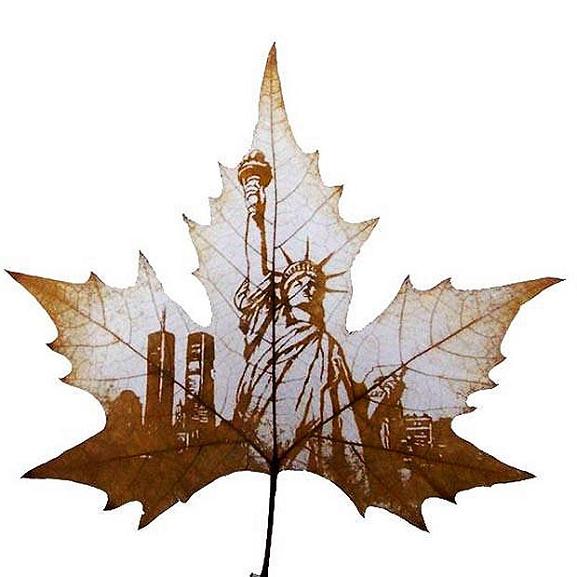 CoolFunClub: Leaf Carving Art
