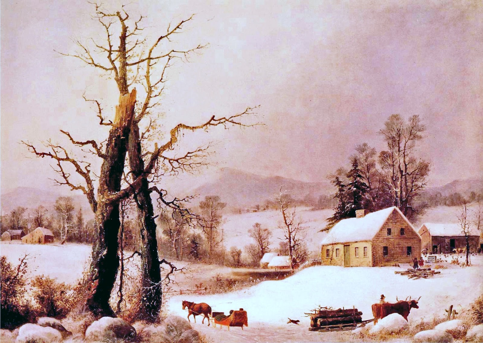 19th century American Paintings: George Henry Durrie, ctd