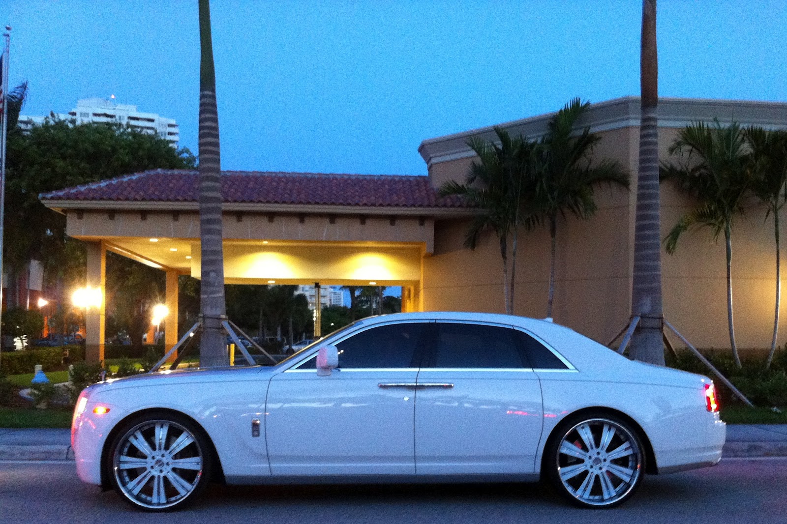 Exotic Cars on the Streets of Miami: White Rolls Royce Ghost with ...