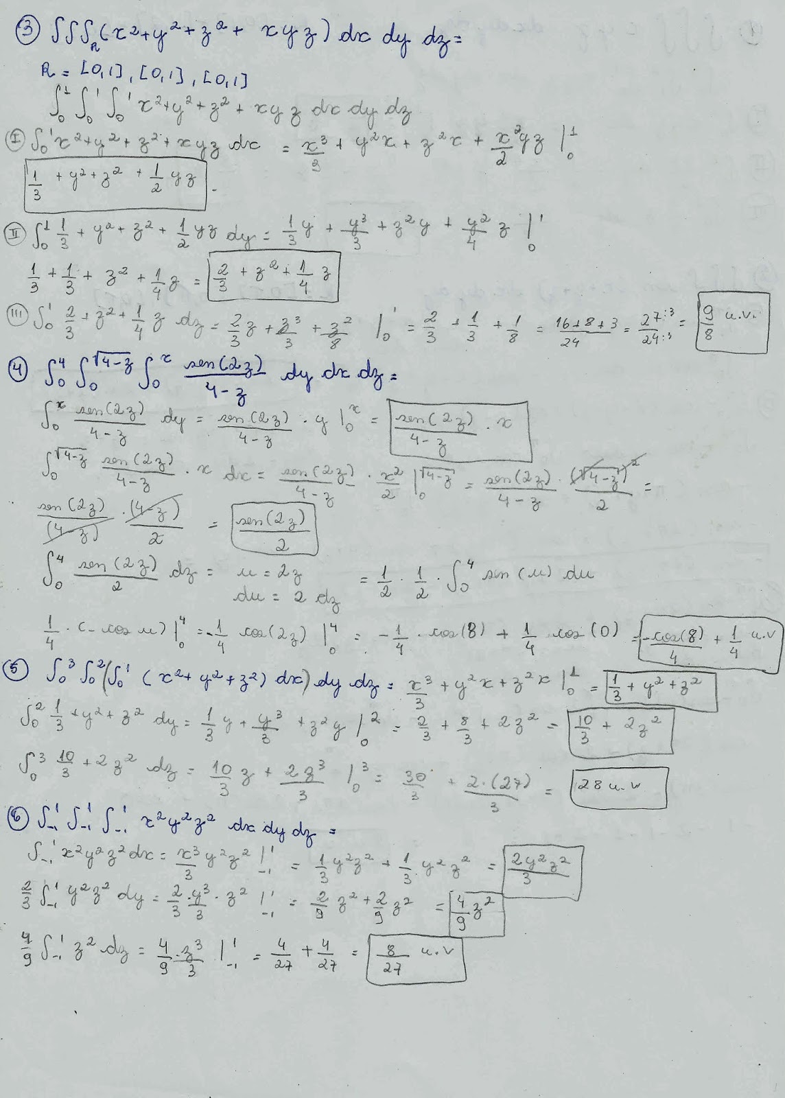 Integral tripla - Exercícios resolvidos de Calculo 2 (pode estar ...