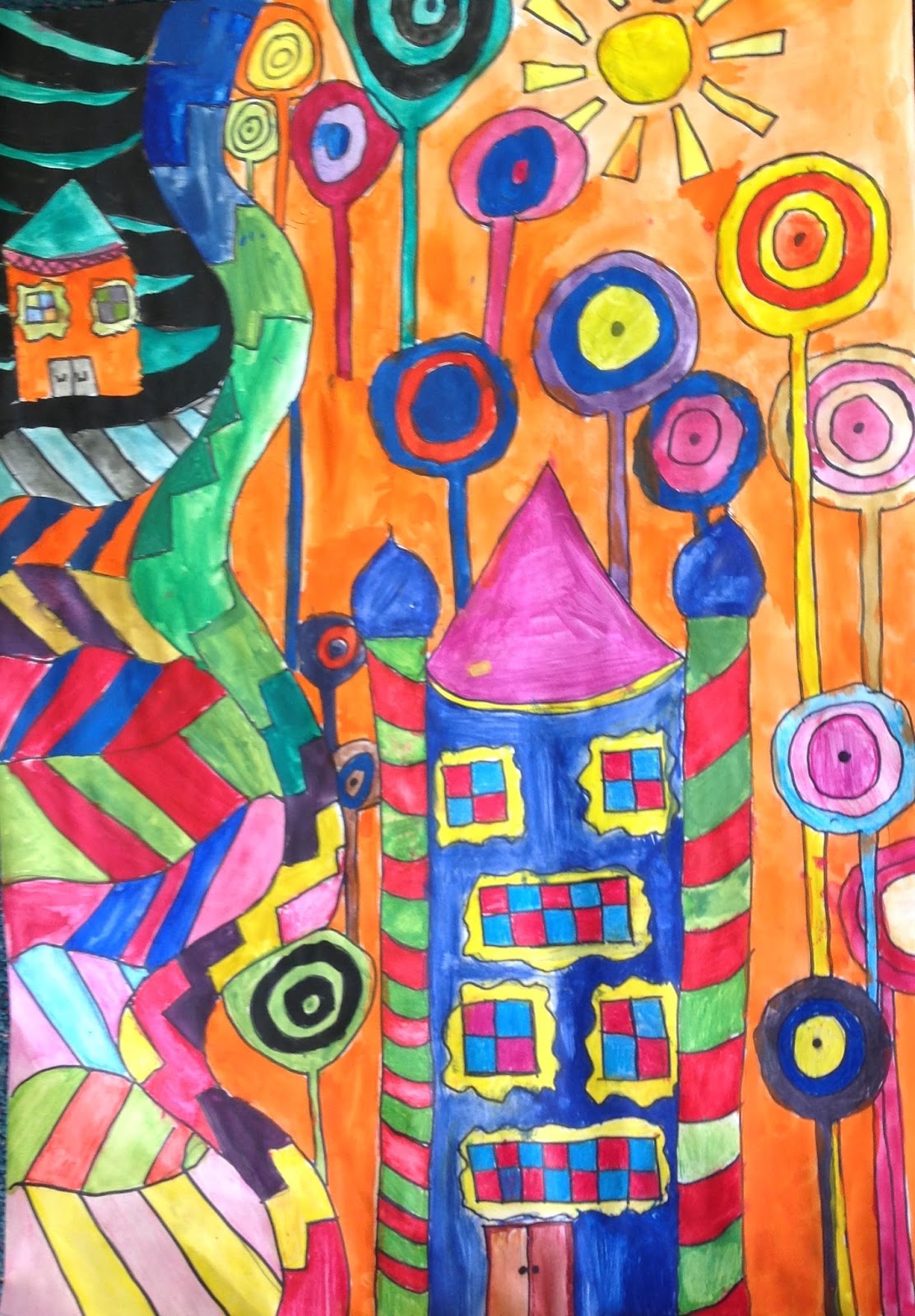 NZ Teacher's Art: Hundertwasser Inspired Art