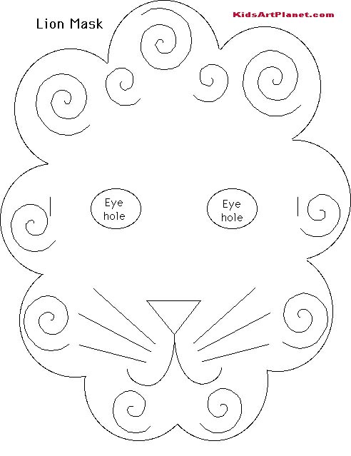 Cute Lion Mask Template