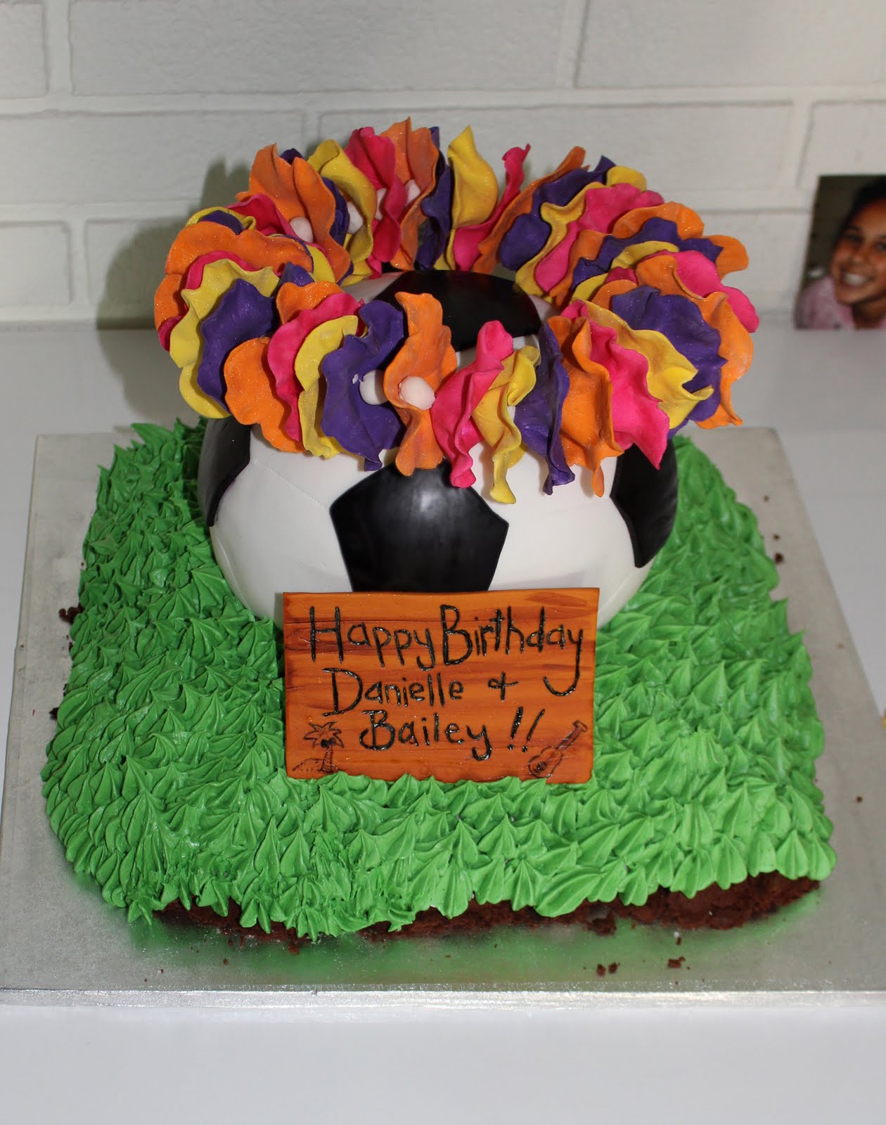 Jana*s Fun Cakes . blogspot: The Soccer Ball and Lei Cake