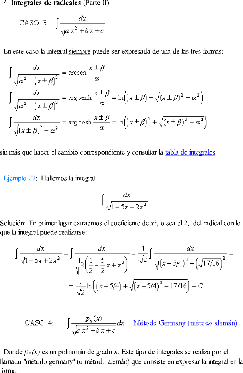CÁLCULO DE INTEGRALES CON RAÍCES Y RADICALES EJERCICIOS RESUELTOS