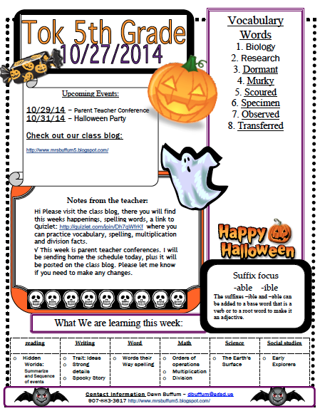 Mrs. Buffum's 5th Grade Class