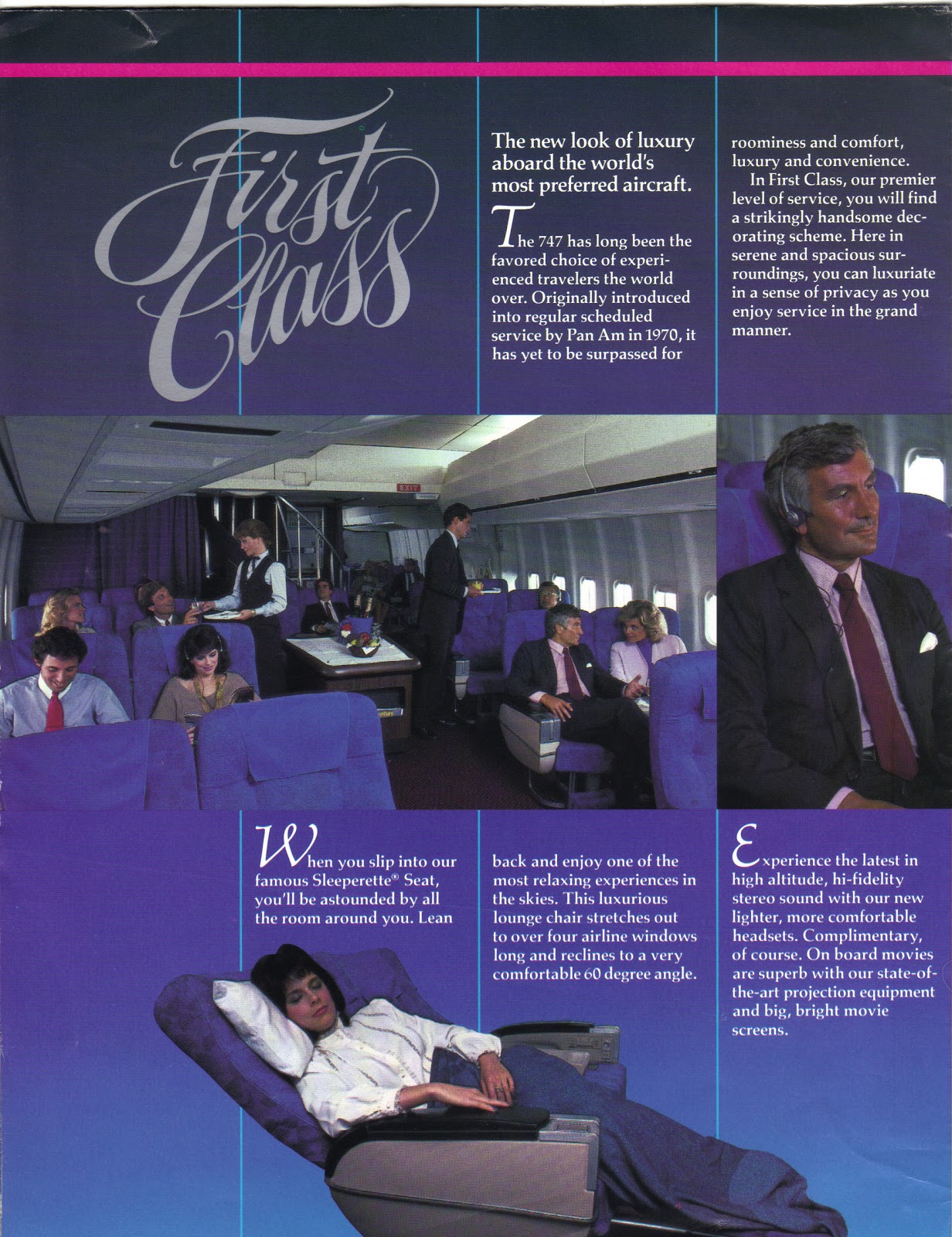 Airlines Past & Present: Pan Am First Class 1980's