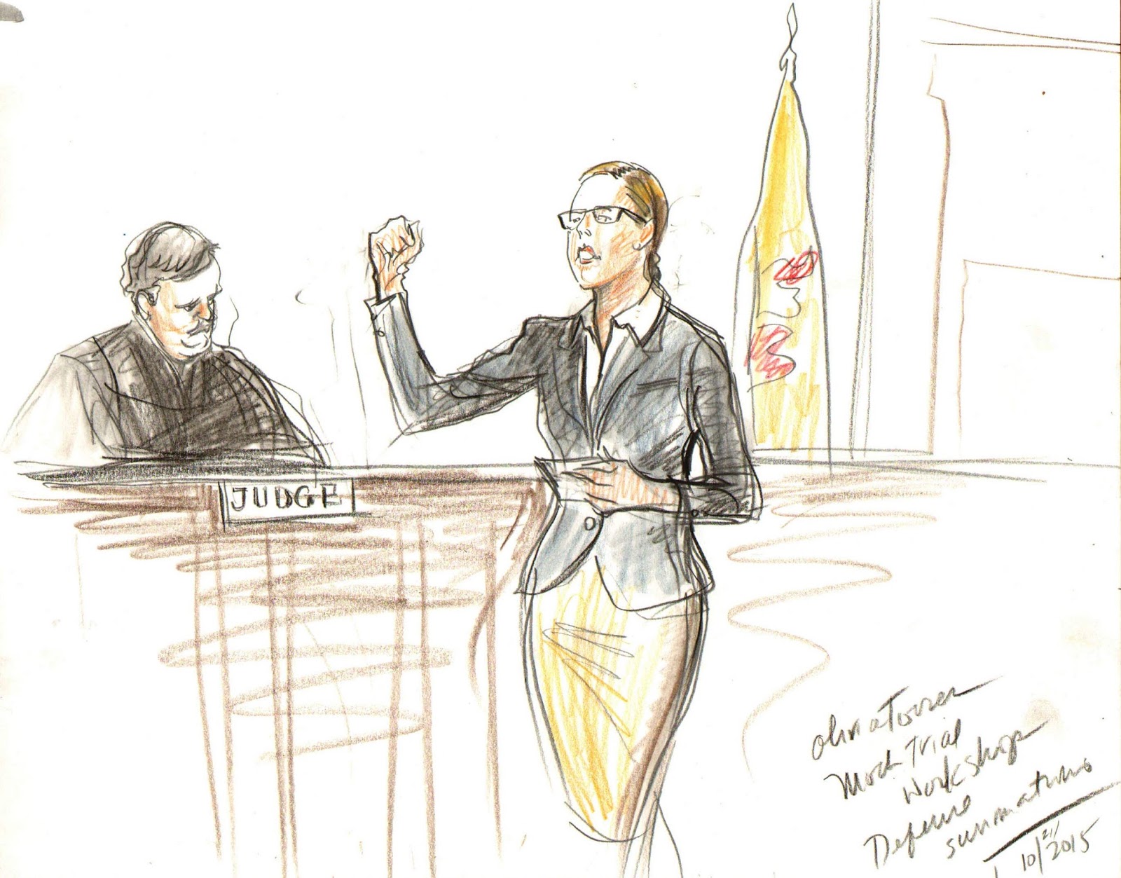 Mock Trial Courtroom Art