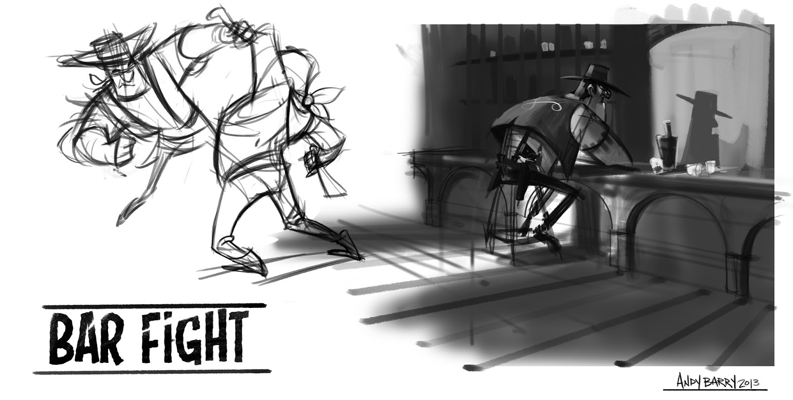 The Art of Andy Barry: Bar Fight!