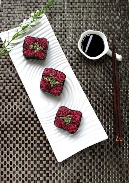 Foodiva's Kitchen: 5-Star Makeover: Beetroot Shikai Maki with Shiitake ...