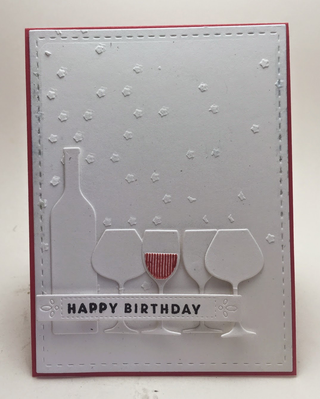Homemade Cards By Erin Happy Birthday Wine Glasses Card