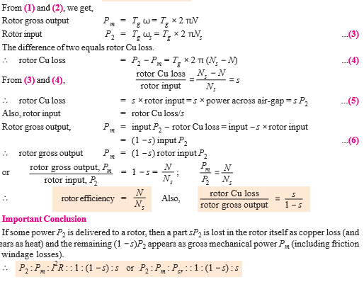 Gross Torque developed by a Three phase Induction motor