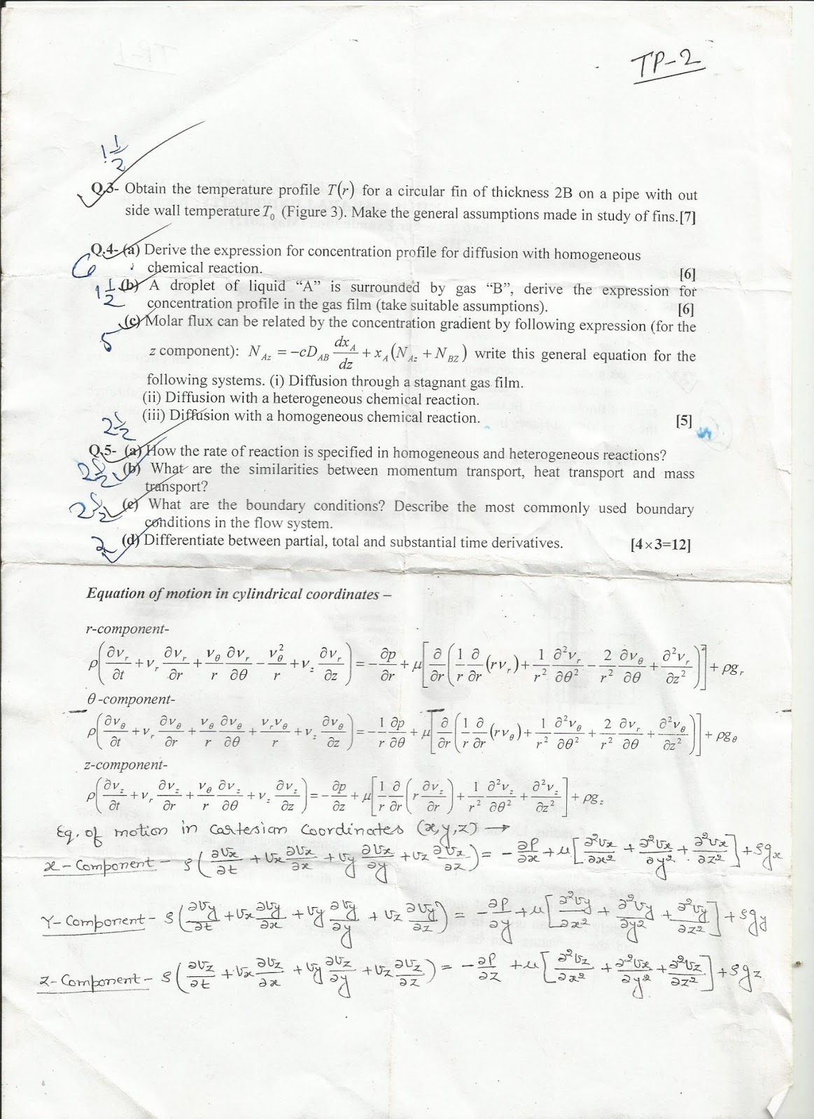Chemical Engineering: Transport Phenomena Papers