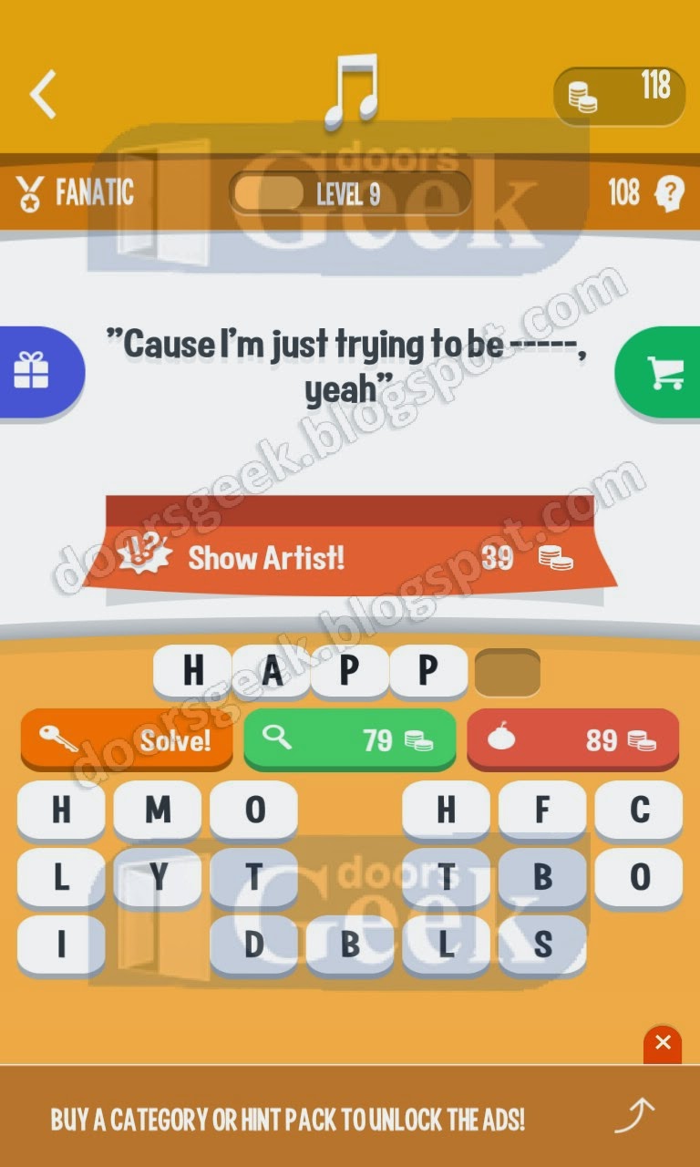 Song Quiz [Fanatic] Level 9 Answer ~ Doors Geek