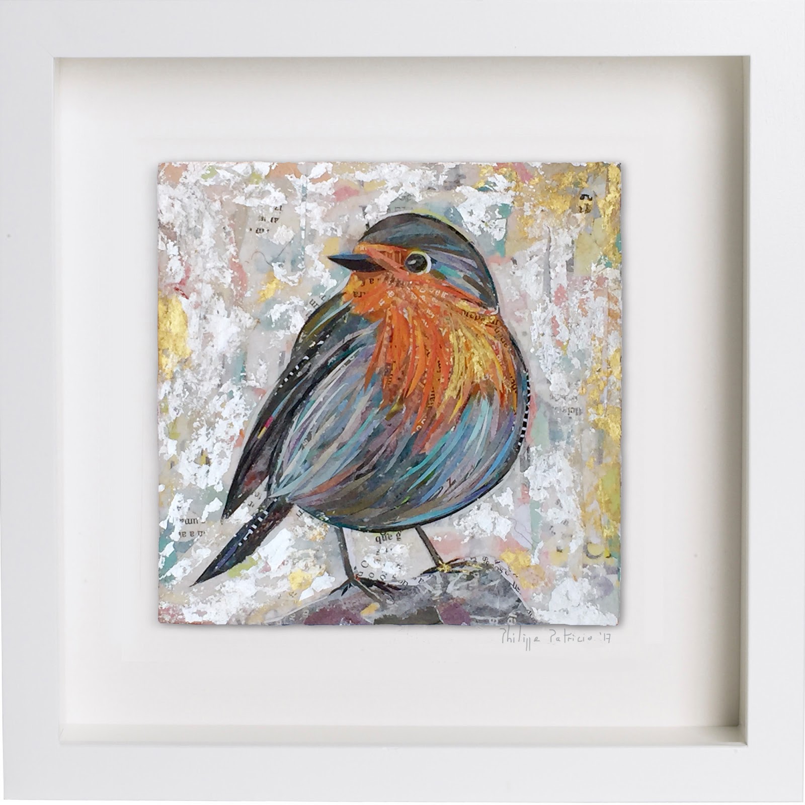 Philippe Patricio (collage art): ROBIN BIRD IX