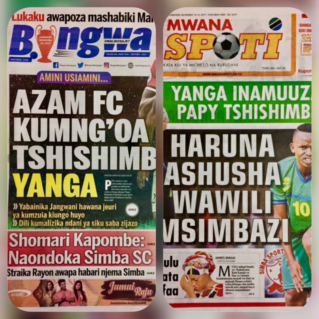 TOP STORIES IN TANZANIA TODAY'S NEWSPAPERS, NOVEMBER 14, - Simon Mayunga Official