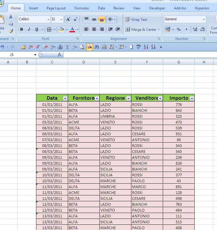 ( vedi Come bloccare i riquadri di una tabella ) .