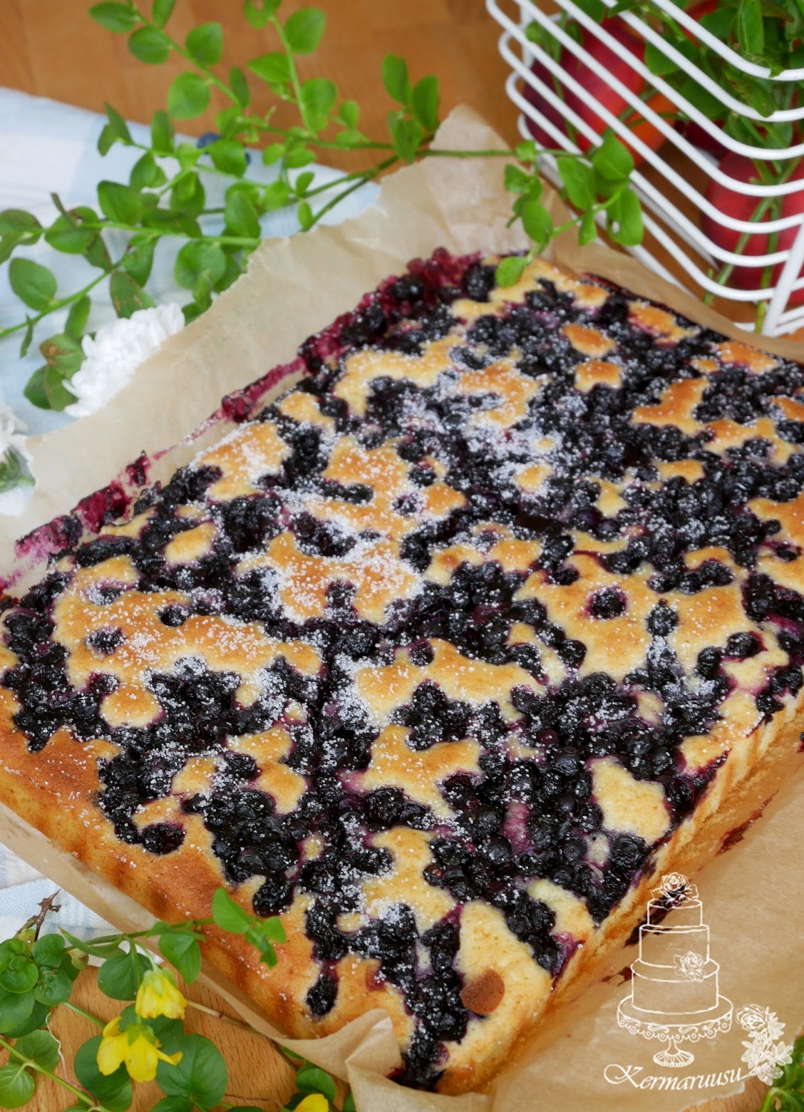 Kermaruusu: Nopea mustikkapiirakka