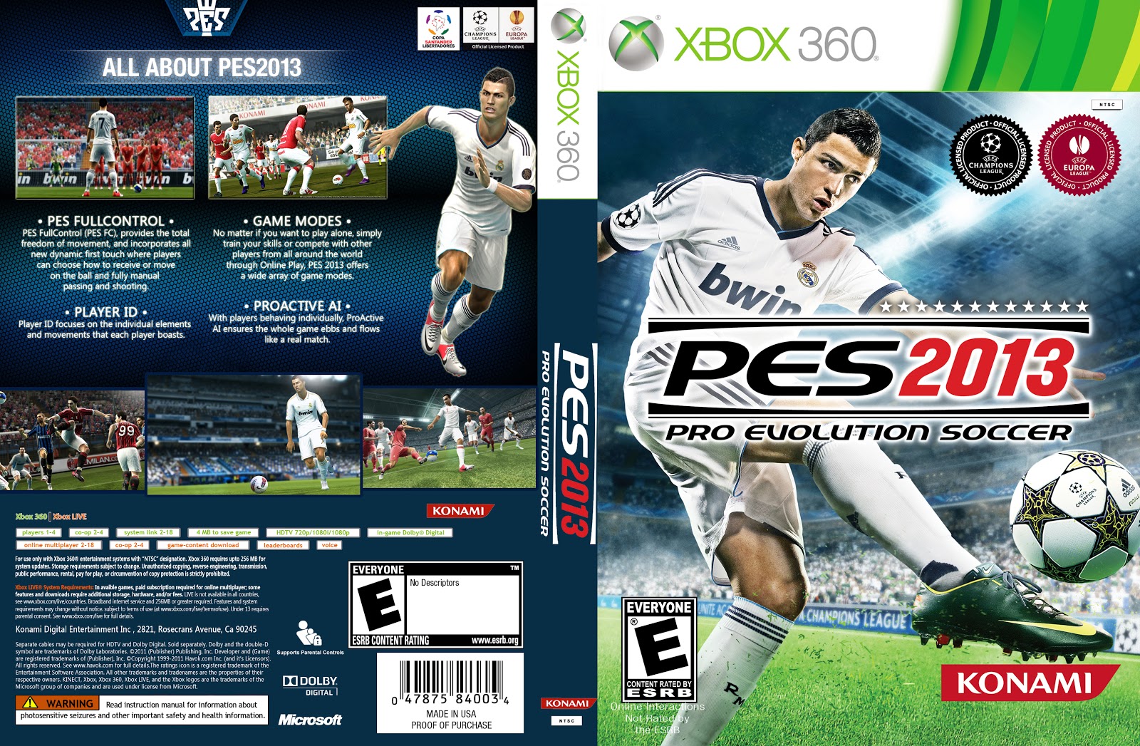 Games Covers: Cover Pro Evolution Soccer 2013 - Xbox 360