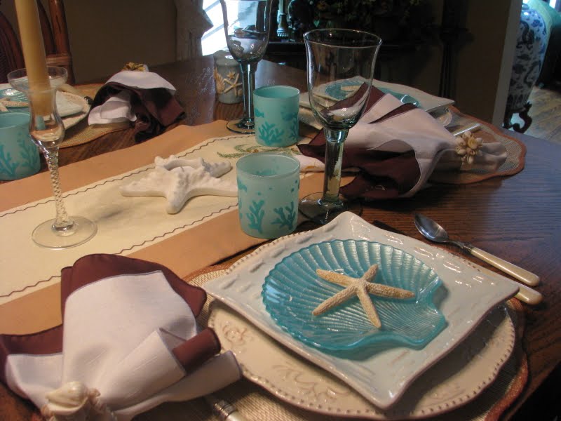 Designs by Pinky: ~~~Sand and Sea Tablescape~~~