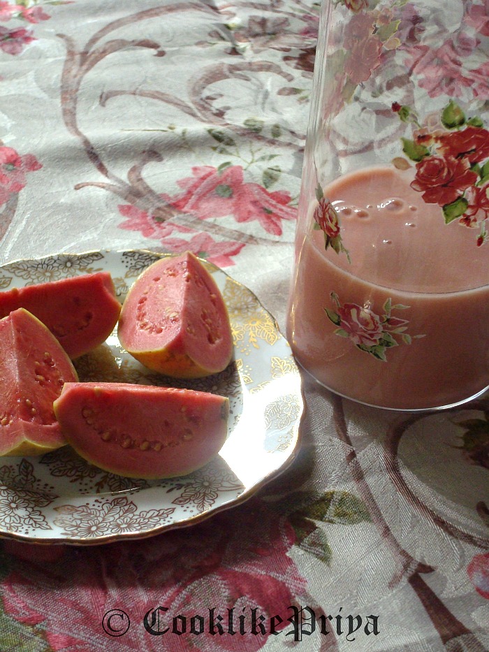 Cook like Priya: Pink Guava Lassi | Guava fruit drink | Summer Drinks
