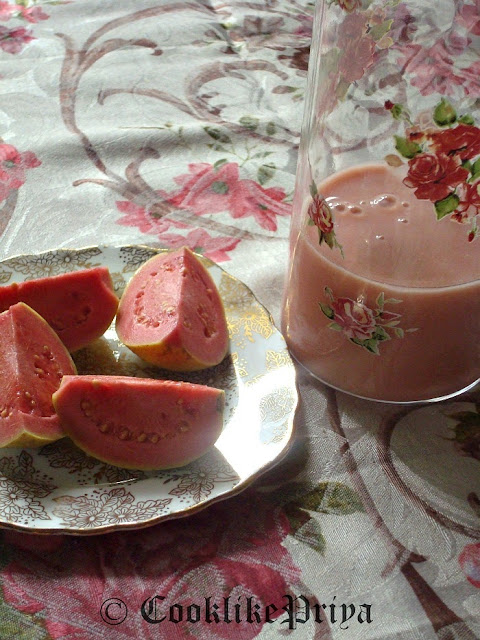 Cook like Priya: Pink Guava Lassi | Guava fruit drink | Summer Drinks