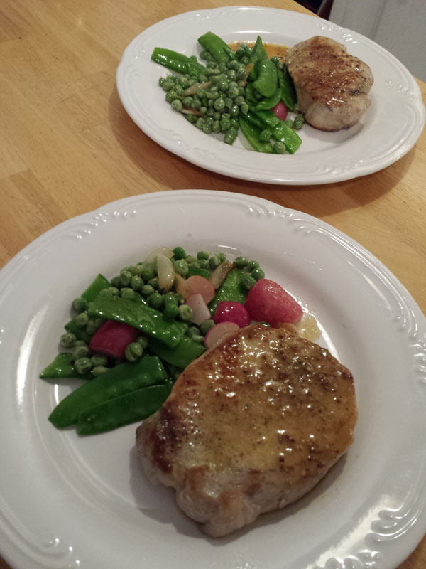 "So what are you making for dinner?": Pork Chops With Spring Vegetables ...