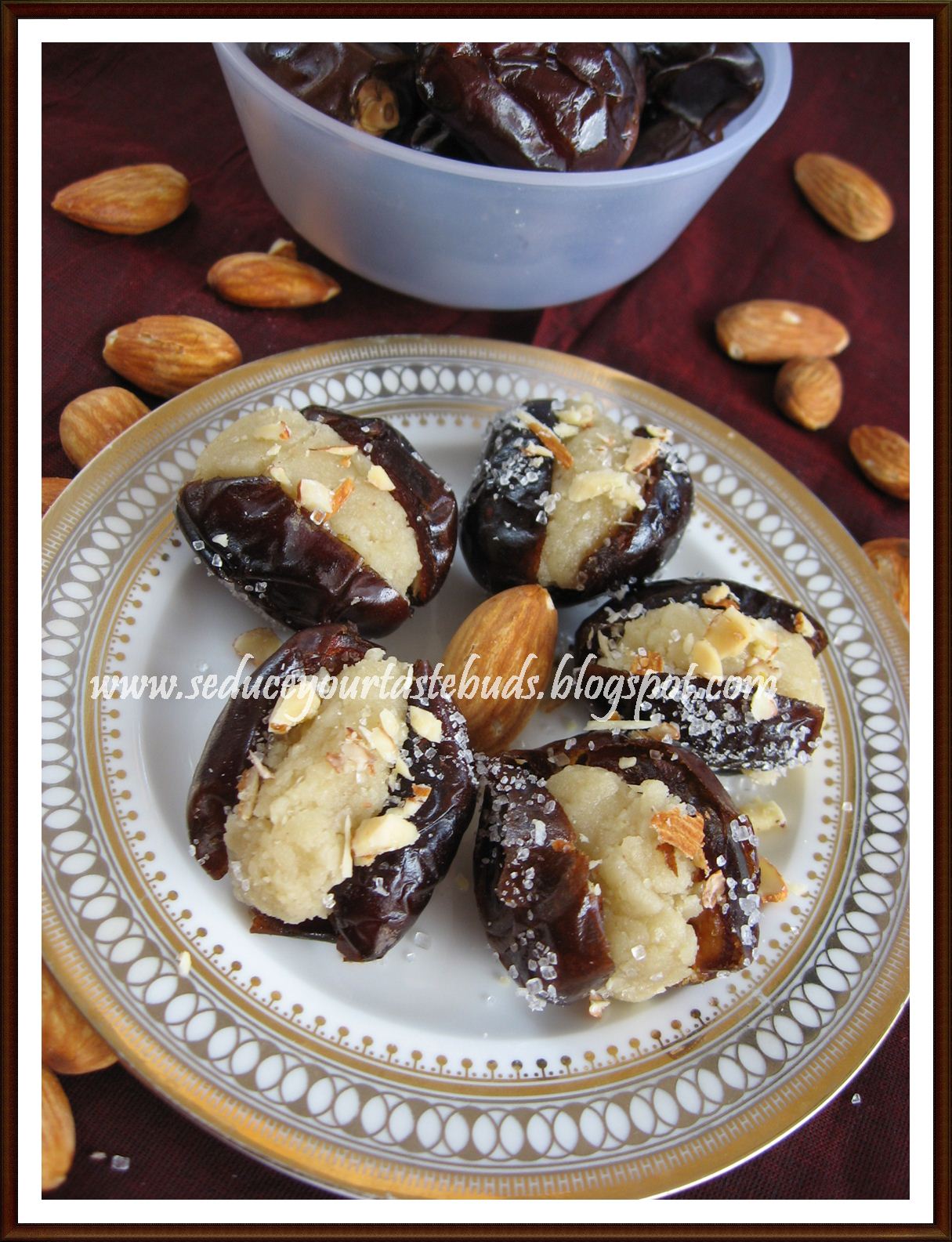 Almond Stuffed Dates - Seduce Your Tastebuds...