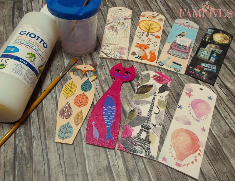 Do you like decoupage; Make your own bookmark with this technique ...
