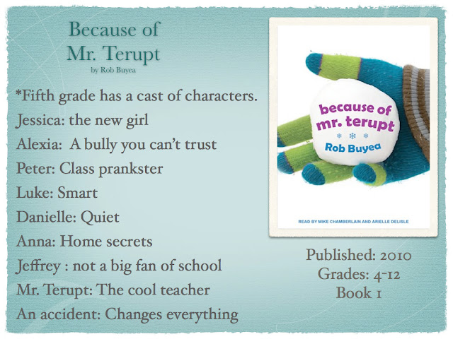 Young Adult Reading Machine: Because of Mr. Terupt by Rob Buyea