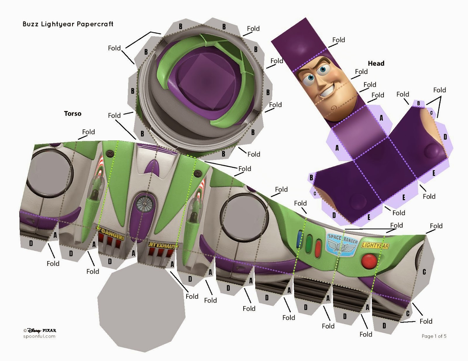Buzz Lightyear Paper Toy Disney, Paper Toy Printable, Paper Toys ...