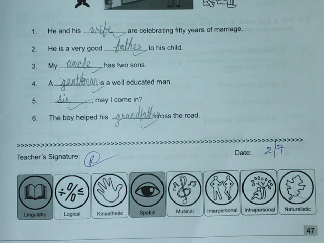 English W.B pg no 45 to 49,Grammar galaxy pg no 19,20,21,24,25,