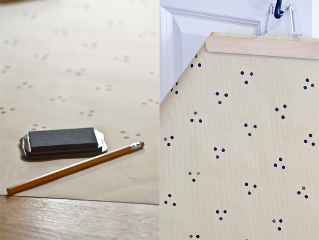 swoon studio: Hand-stamped wrapping paper.