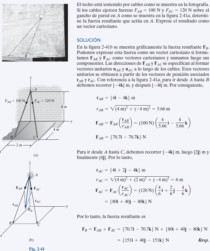 Vector fuerza dirigido a lo largo de una línea - Ejemplo 3 | Ingenieria ...