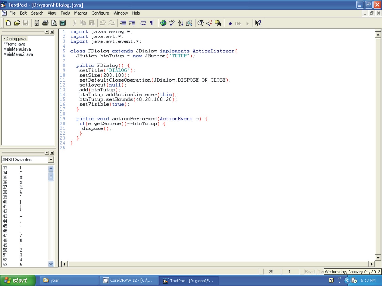 Bahasa Program Java: JMENU Bahasa Program Java: JMENU