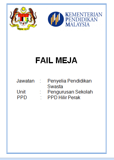 PENGURUSAN KUALITI PEJABAT PENDIDIKAN DAERAH HILIR PERAK: CONTOH FAIL ...