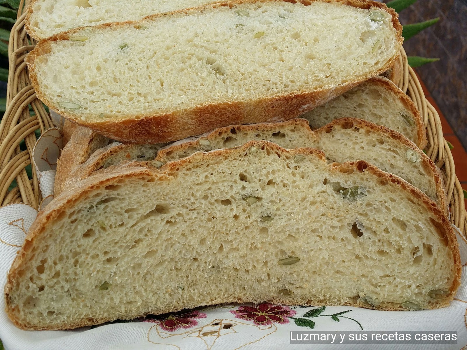 Luzmary y sus recetas caseras: PAN CON PIPAS DE CALABAZA (horno de gas )