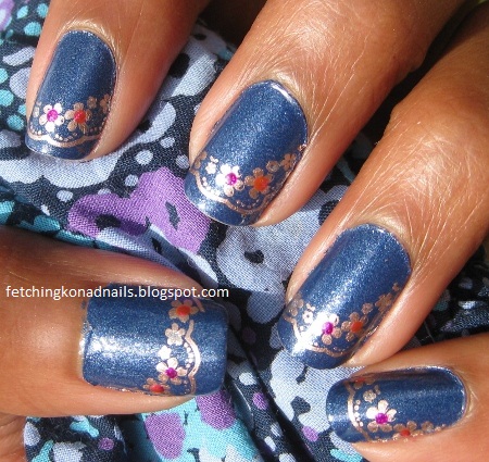 Blue Jean Nails | Fetching Konad Nails