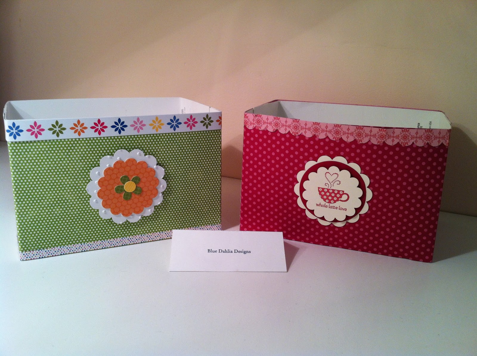 Blue Dahlia Designs: Pretty Boxes from Recycled DSP Cardboard