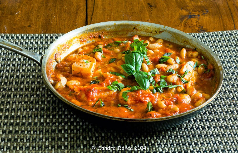 soffritto: Cod and Beans in Tomato Sauce