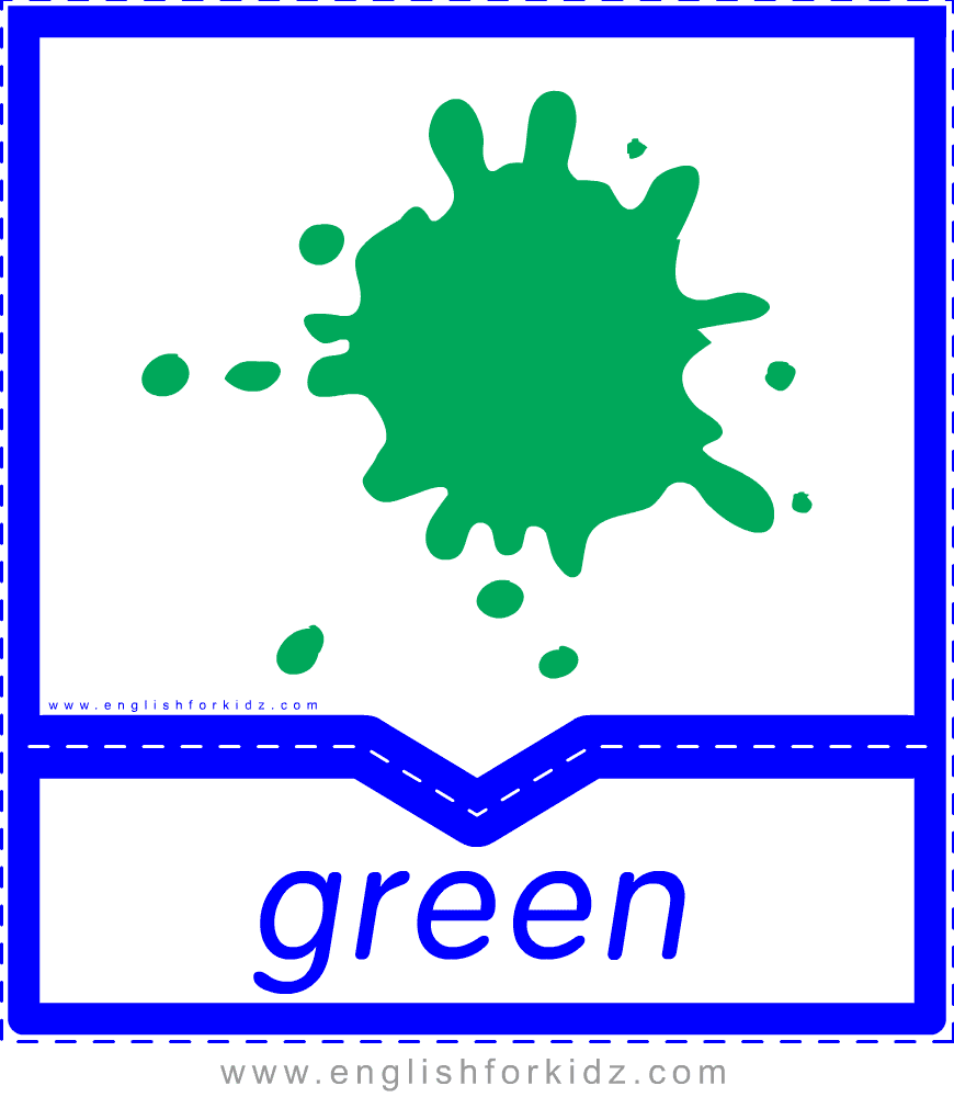 English for Kids Step by Step: Printable Colors Flashcards. Part 1.