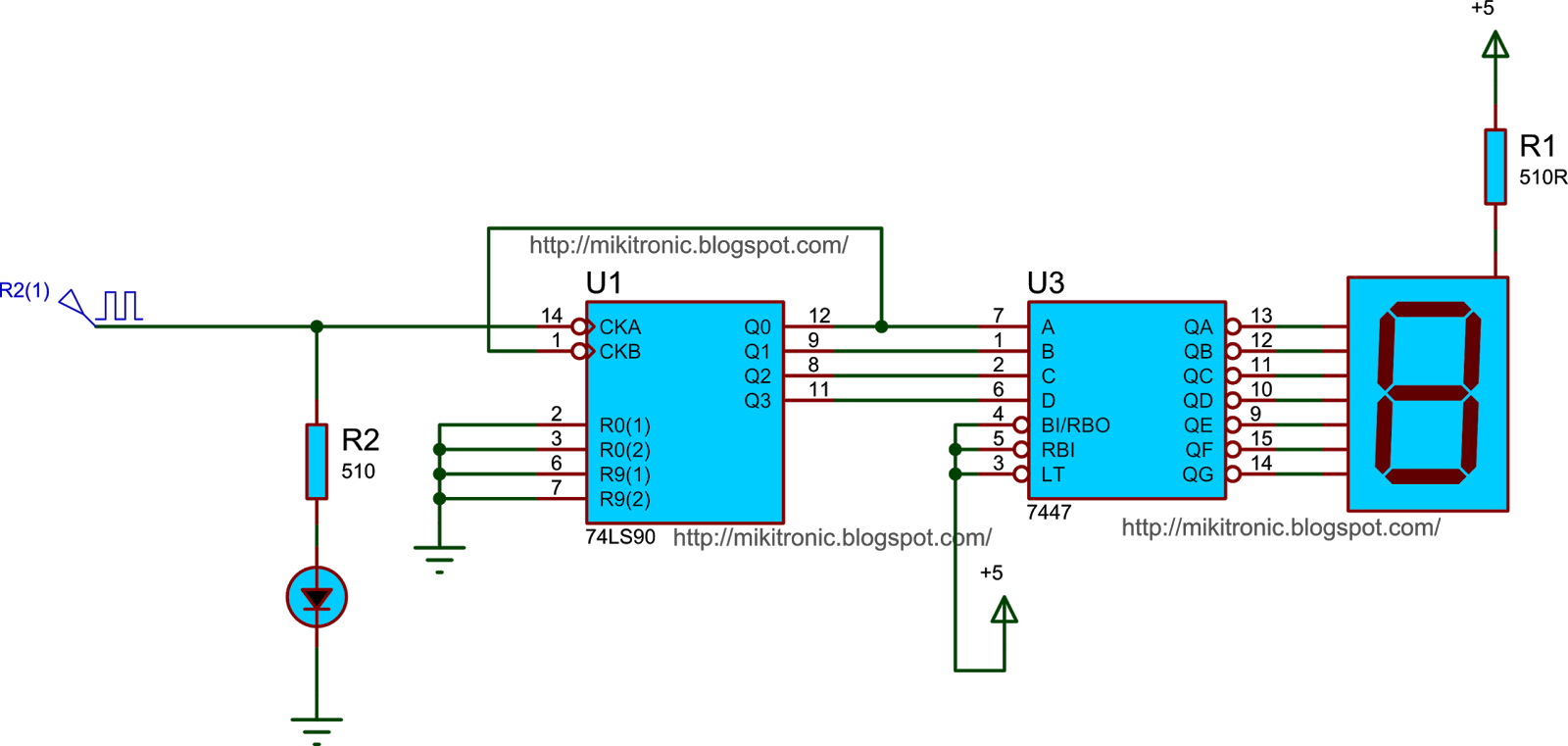 PROYECTOS ELECTRONICOS: CONTADOR DIGITAL 7490 MODULO 2, 3, 4, 5, 6, 7 ...