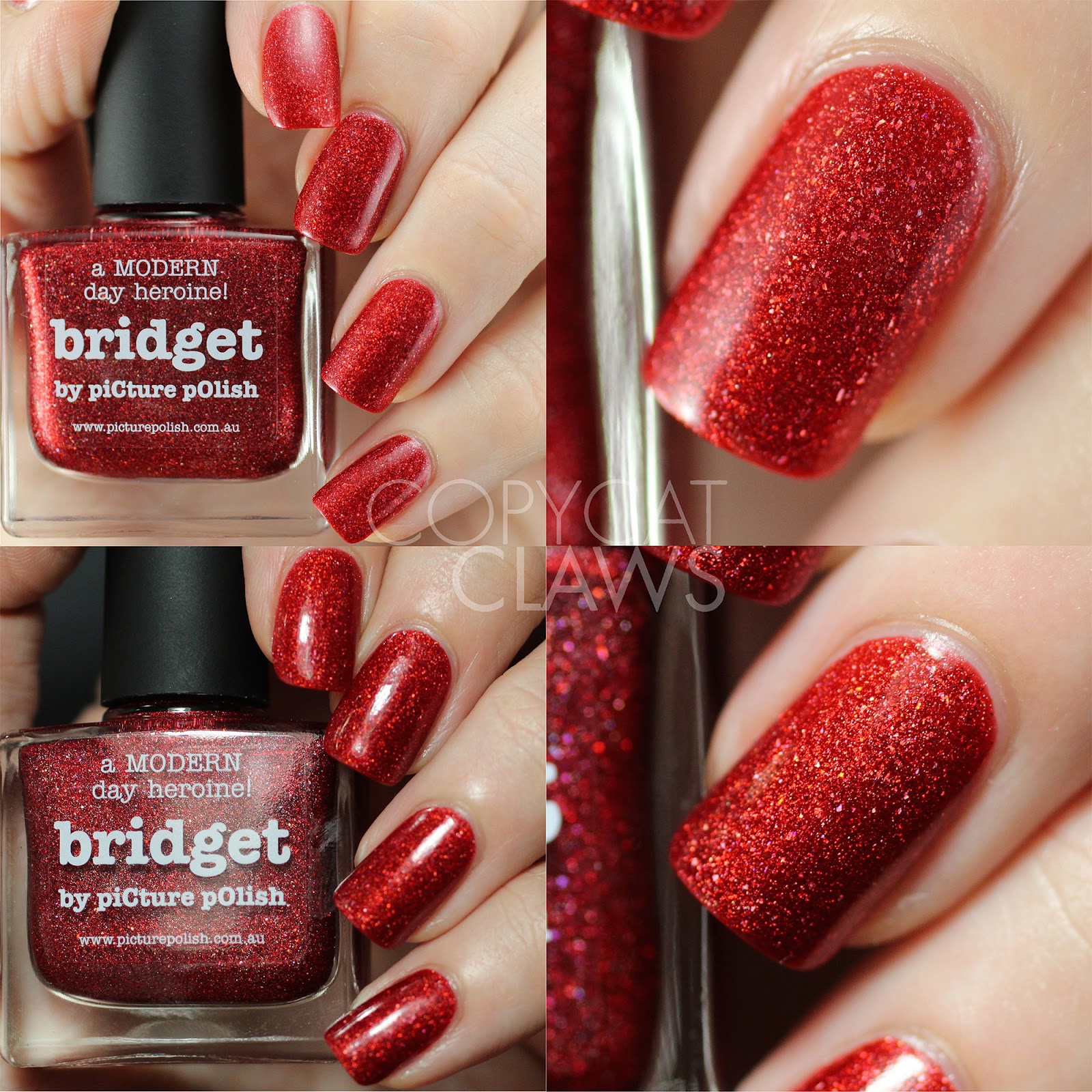 Copycat Claws: Picture Polish Red Holo Comparison