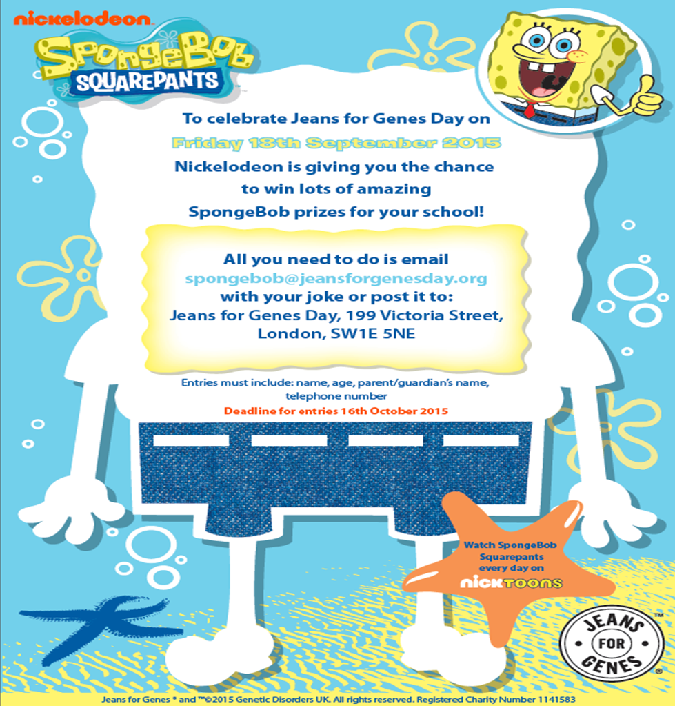 NickALive!: Get Set For Jeans for Genes Day 2015 With SpongeBob ...