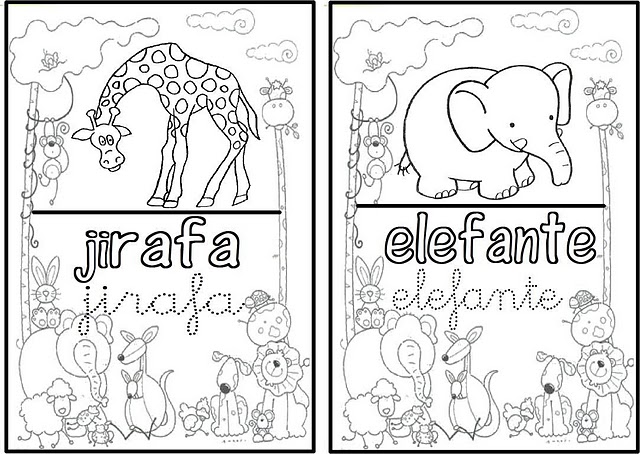Fichas Infantiles: Libro para colorear animales